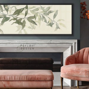 Sage Green Botanical Framed Canvas Art: Long Panoramic Print - Etsy