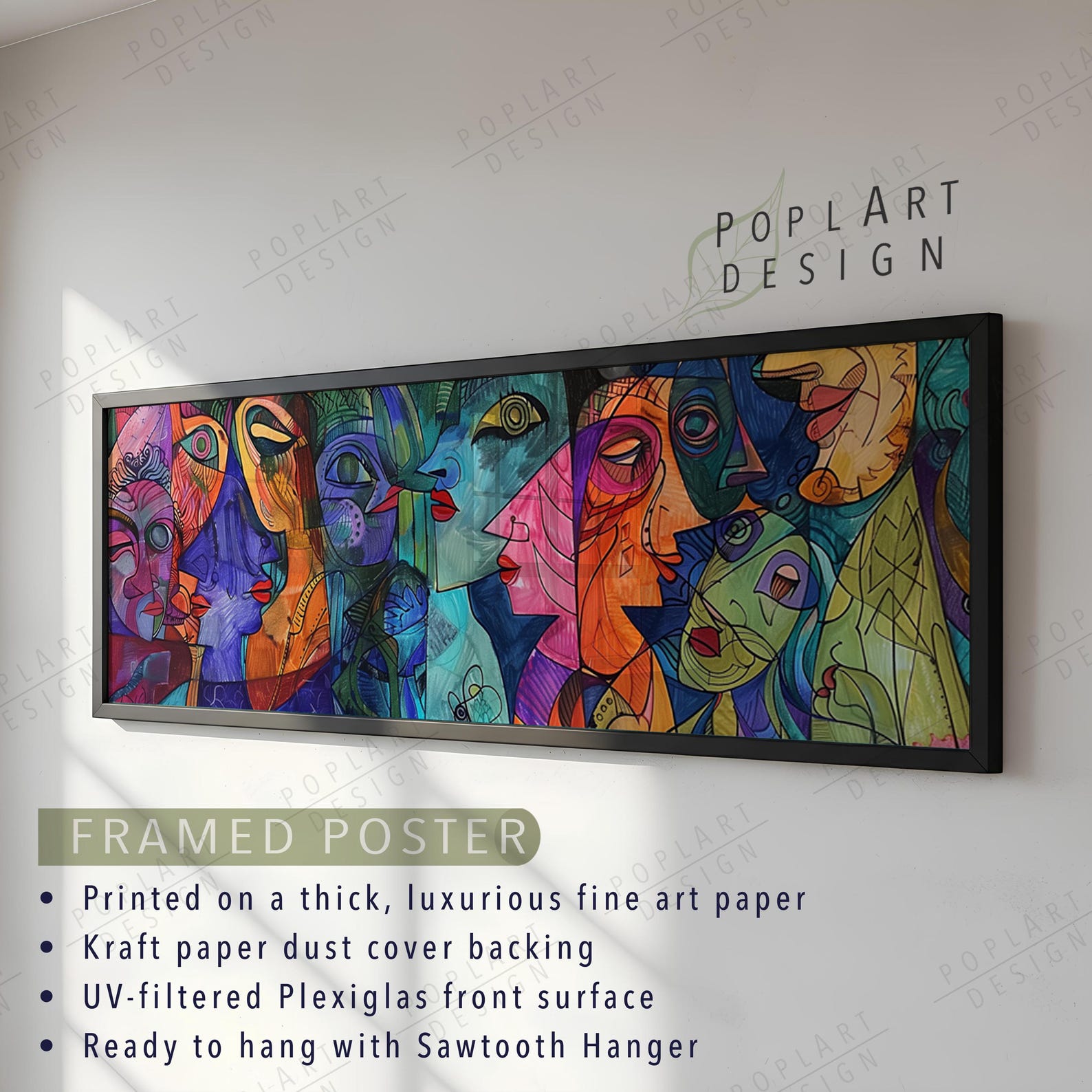 Colorful Abstract People Art: Modern Framed Canvas Print - Etsy
