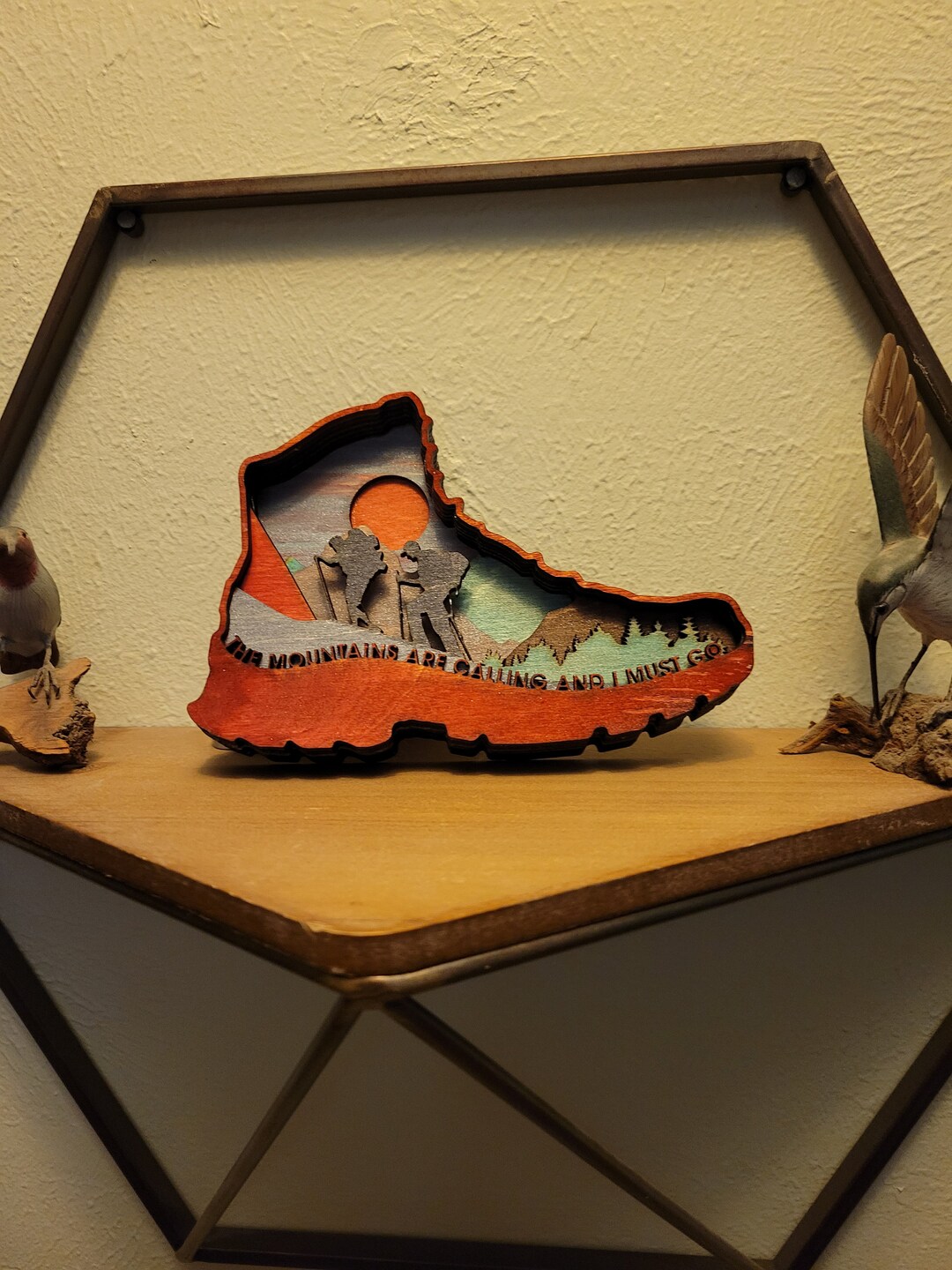 Hiking Boot Layered Creation With Hiking Scene - Etsy