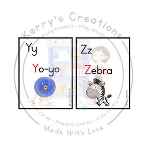 26 Printable Alphabet Flash Cards. ABC Printable Picture Flashcards ...