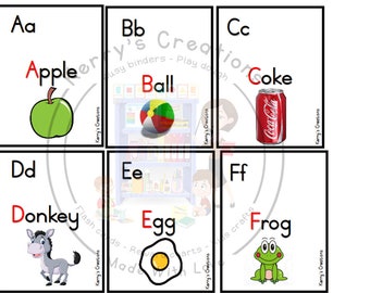 26 Printable Alphabet Flashcards ABC Printable Picture Toddler ...