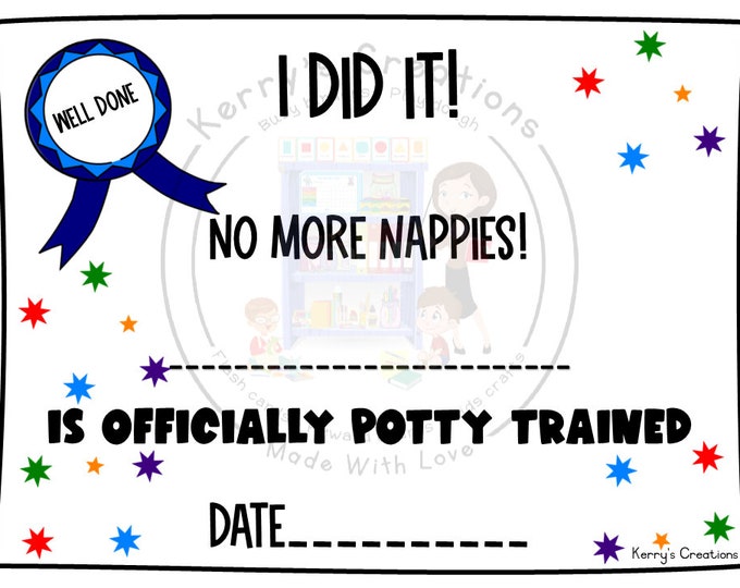 Editable Potty Training Award Certificate, Potty Training Award ...