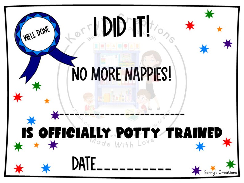 Potty Training Customizable Certificate Printable PDF - Etsy
