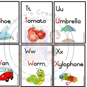 26 Printable Alphabet Flash Cards. ABC Printable Picture Flashcards ...