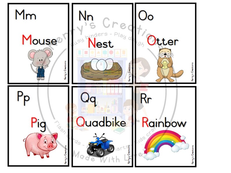 26 Printable Alphabet Flash Cards. ABC Printable Picture Flashcards ...