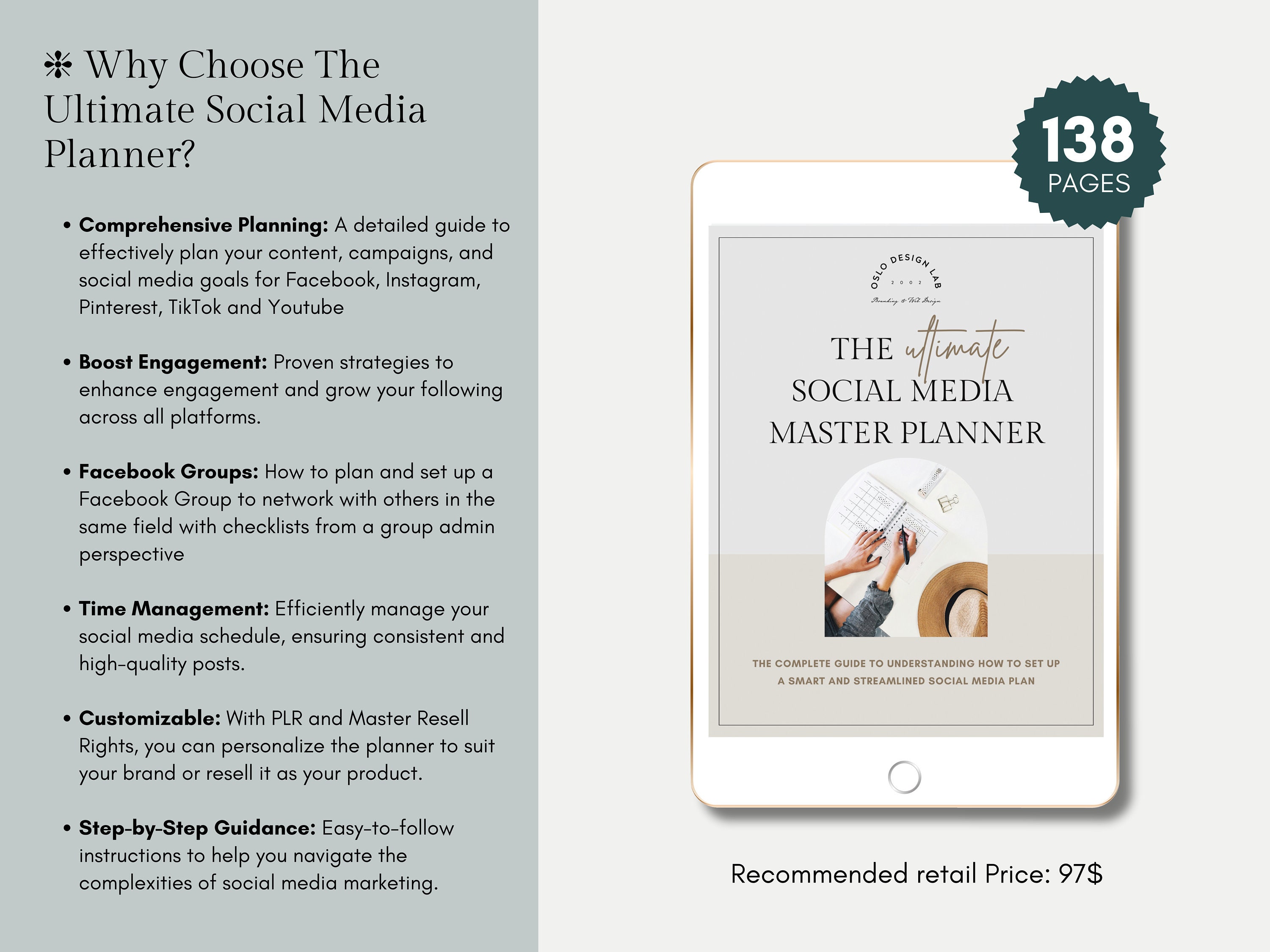 The Ultimate Social Media Master Planner Done for You Digital Marketing Guides With Master ...