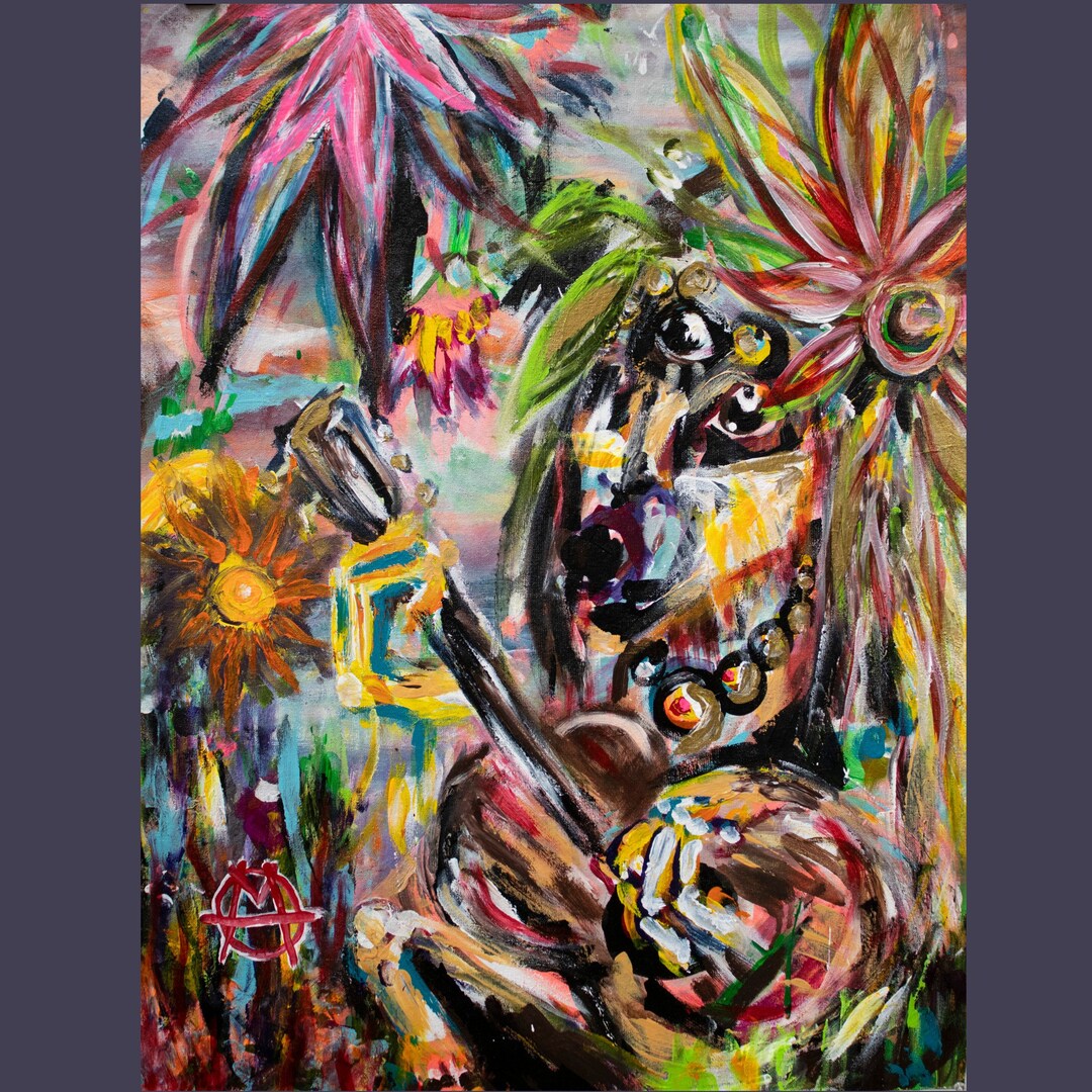 Positive Energy of Contemporary Art, Surreal Original Painting, 25x32 ...