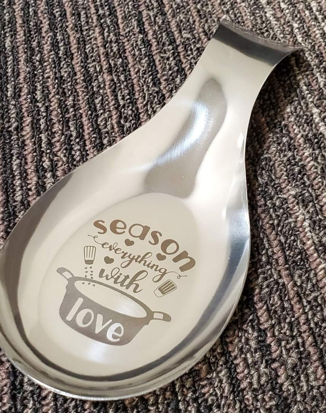 Custom Stainless Steel Laser Engraved Spoon Rest - Etsy