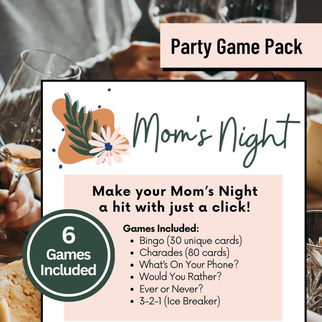 Mom's Night Party Pack - 6 Ice Breaker Games - Instant Download ...
