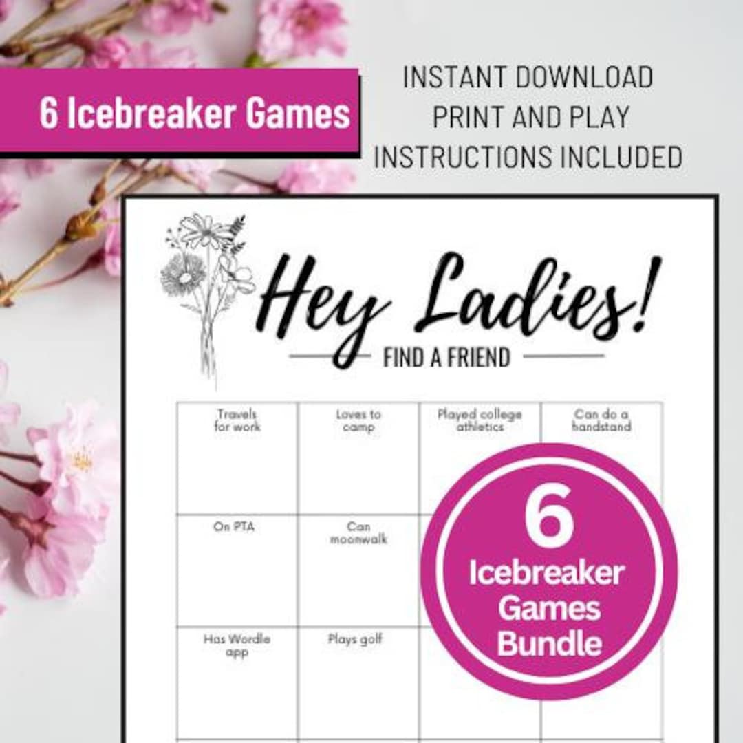 Ladies Night - 6 Ice Breaker Games - Instant Download - Printable ...