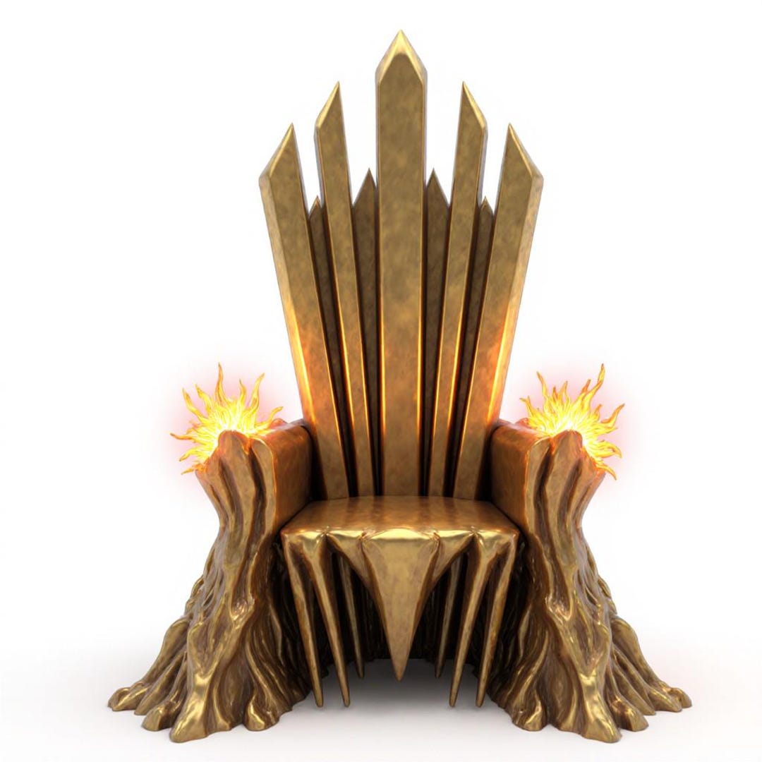 Golden Flame Throne STL File: Fantasy Chair 3D Printable Model (digital ...