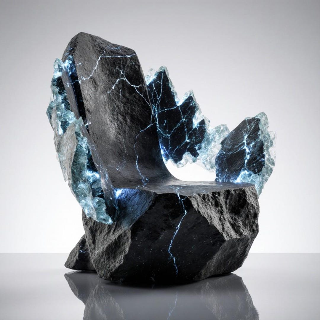 Crystal Throne STL File: Futuristic Stone Chair Sculpture (3D Printable ...