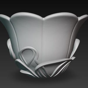 Elegant Flower Bowl STL File – Floral Planter for 3D Printing, Digital ...