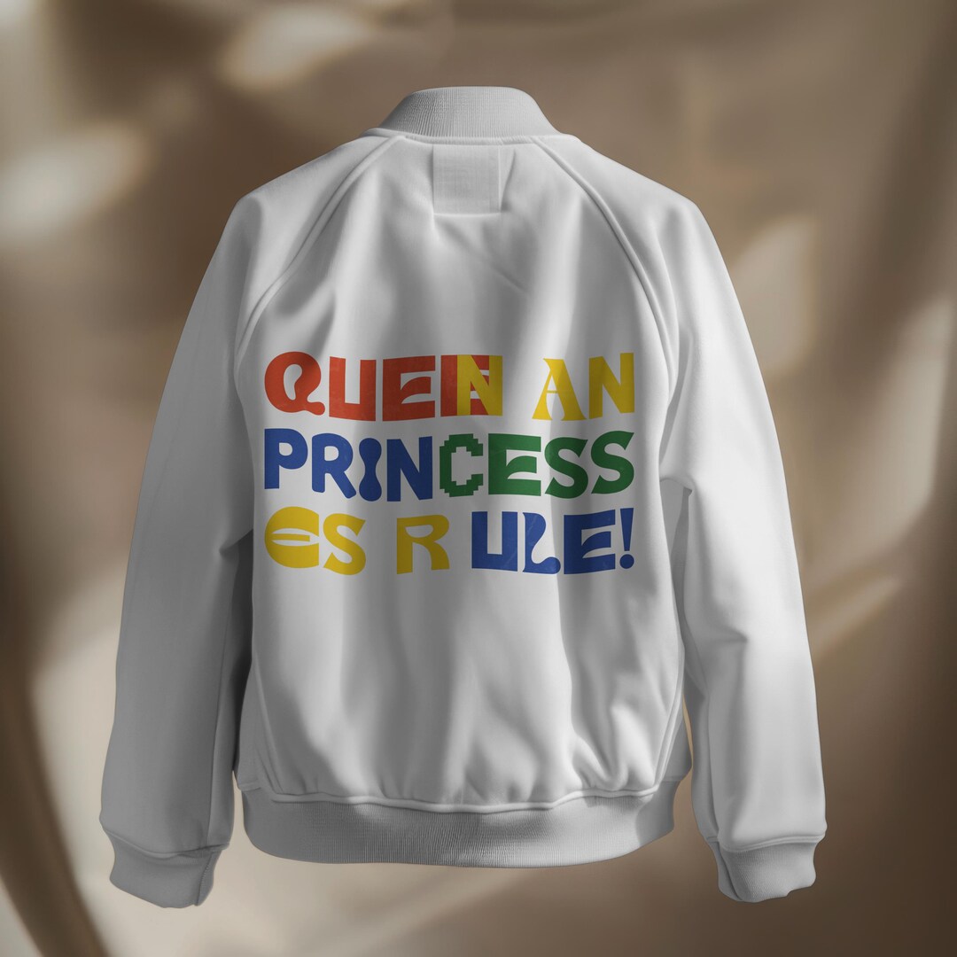 Queen and Princess Typography: Bold Colorful Text Design (digital ...
