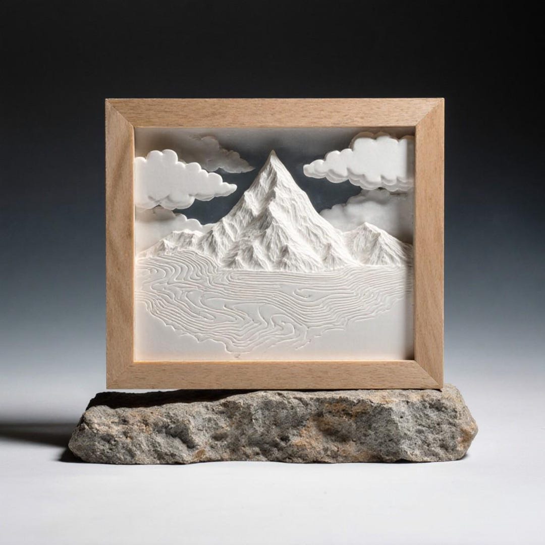 Mountain Landscape STL File for 3D Printing Wall Art Digital Download ...