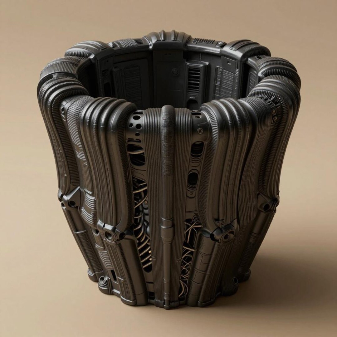 Futuristic Tech Planter STL File – Sci Fi Mechanical Pot for 3D ...
