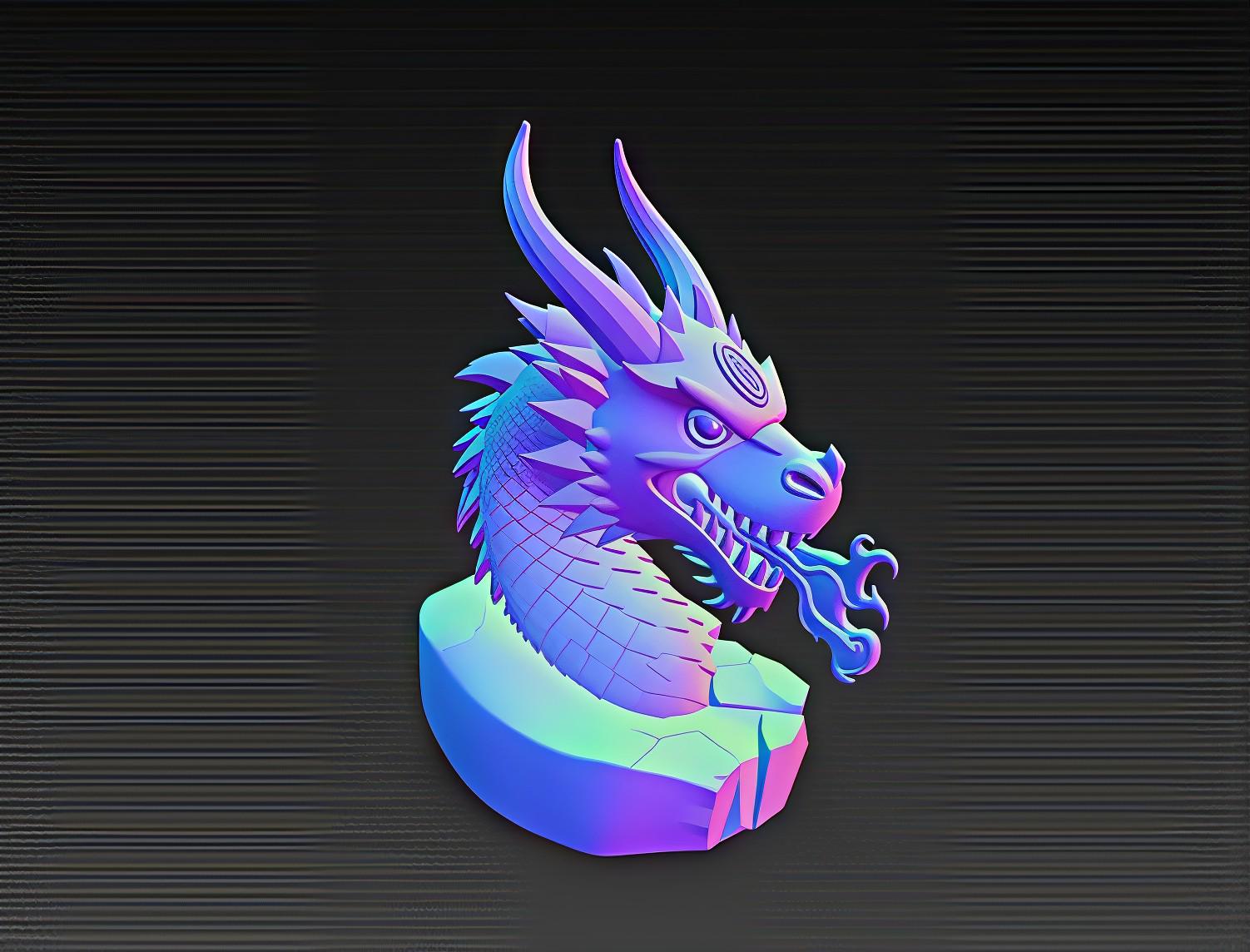 Fire Breathing Dragon Head STL | Fantasy 3D Printable Bust Digital ...