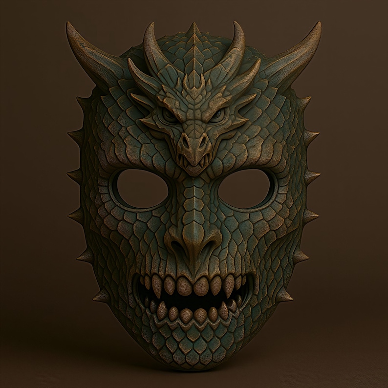 Dragon Skull Mask STL File | Fantasy Cosplay Prop 3D Printable Model ...