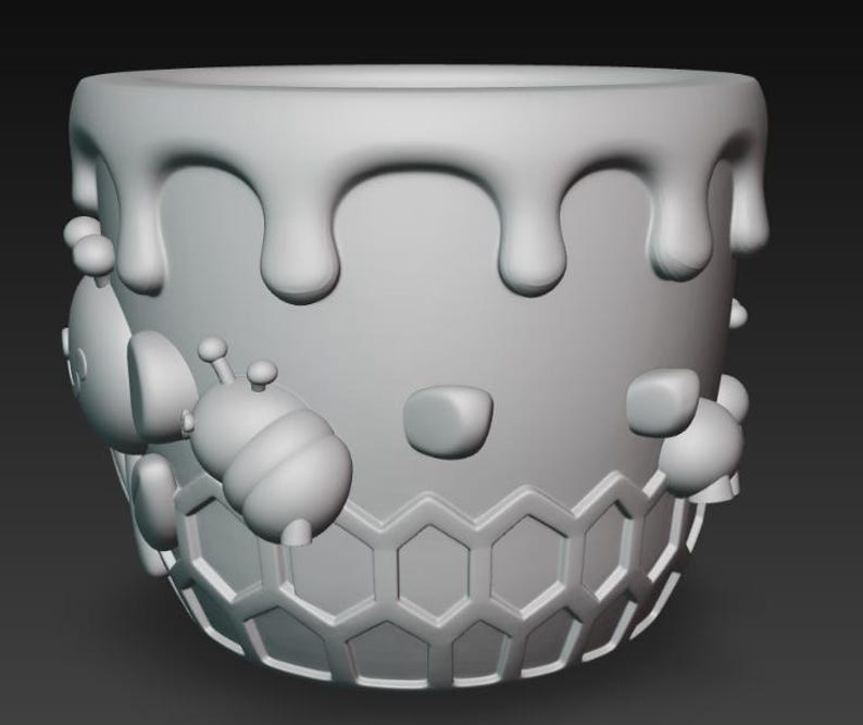 Cute Bee Planter STL File – Honeycomb Kawaii Pot for 3D Printing ...