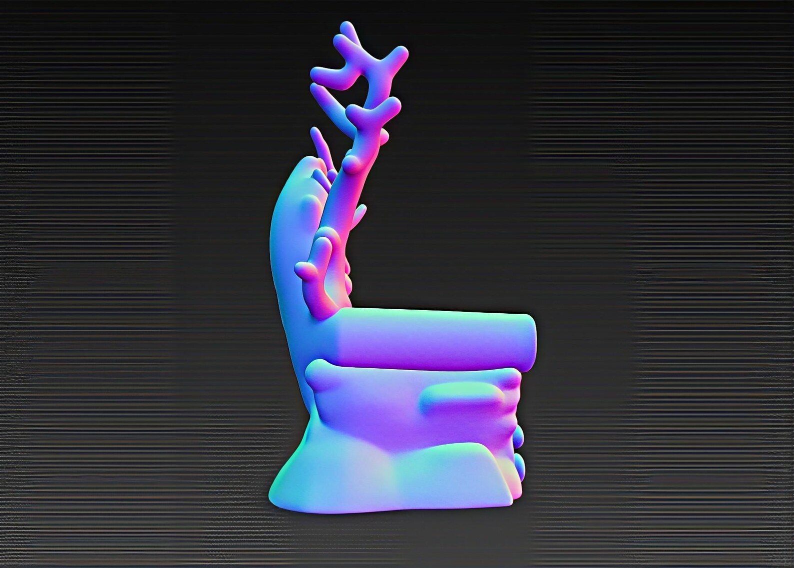 Coral Throne STL File: Ocean Reef Chair 3D Printable Model (digital ...