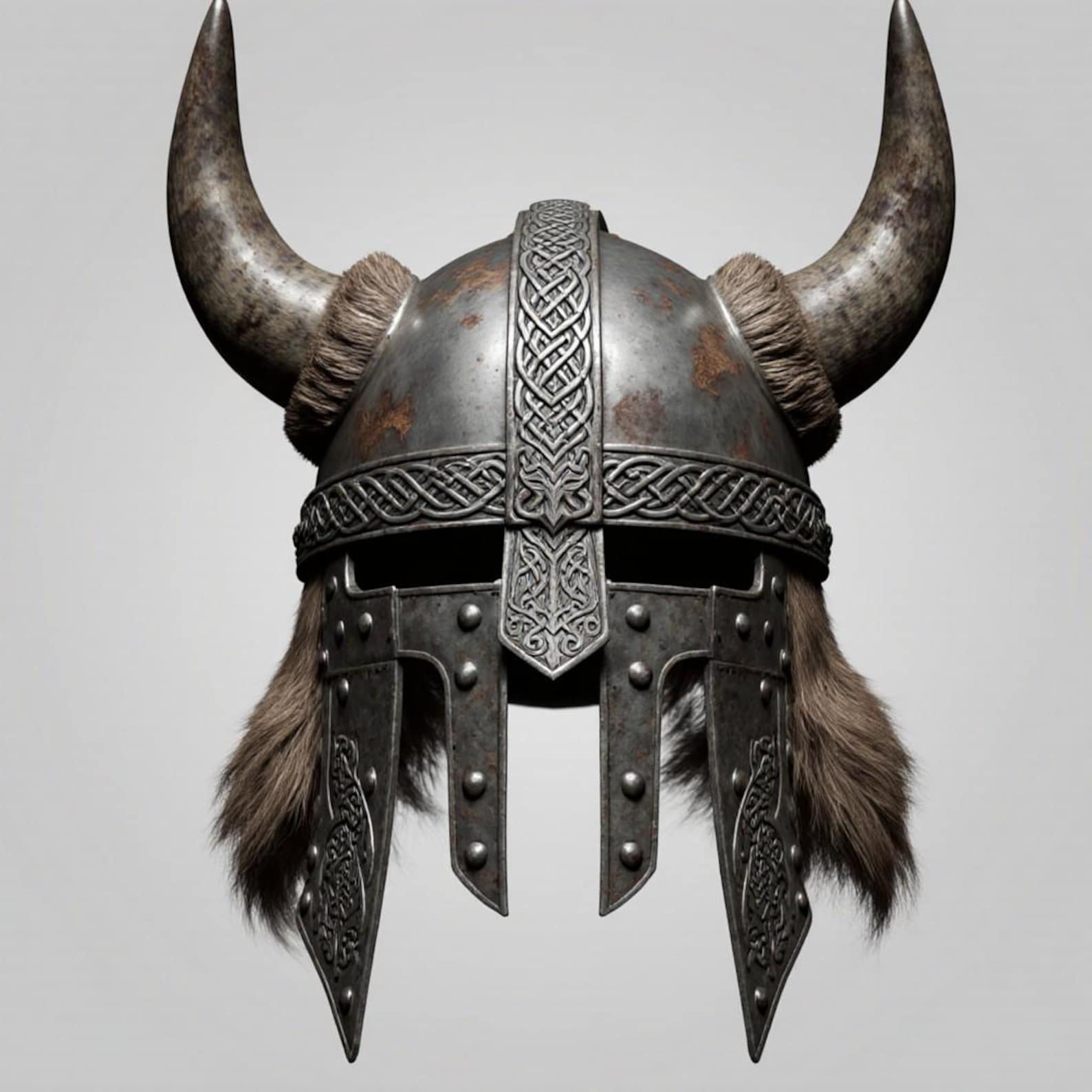 Horned Viking Helmet STL With Nordic Patterns for 3D Print Armor - Etsy
