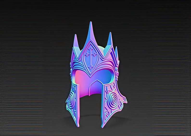 Gothic Knight Helmet STL File: 3D Printable Medieval Armor (digital ...