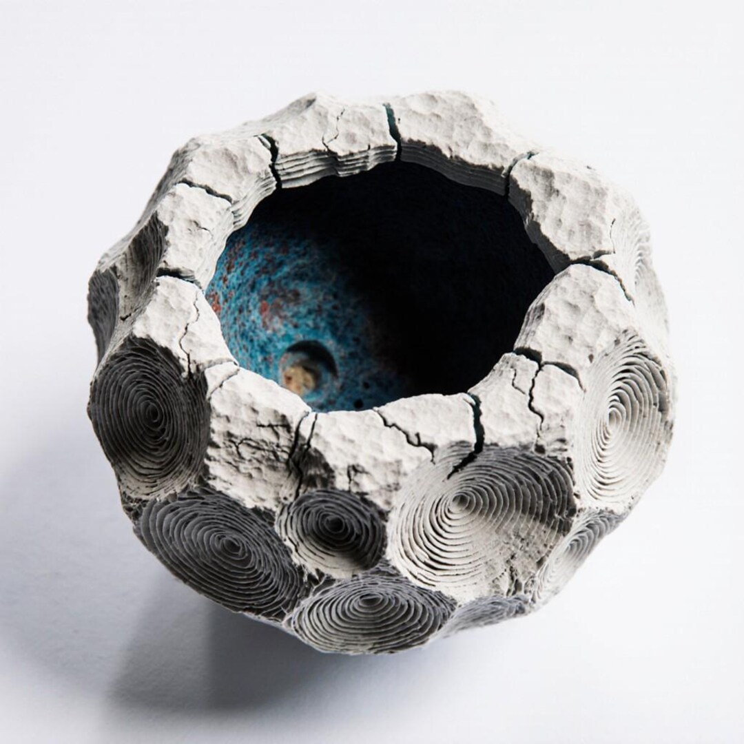Crater Planter STL File | Meteor Rock Vase 3D Print Model for Home ...