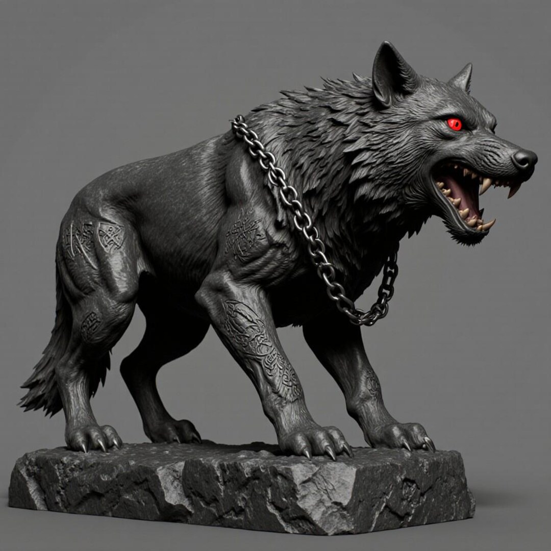 Fenrir the Wolf of Ragnarok STL | Viking Norse Mythology Monster Statue ...