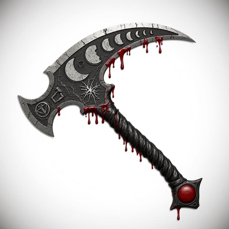 Moon Blood Battle Axe STL File | Gothic Horror Weapon (digital Download ...