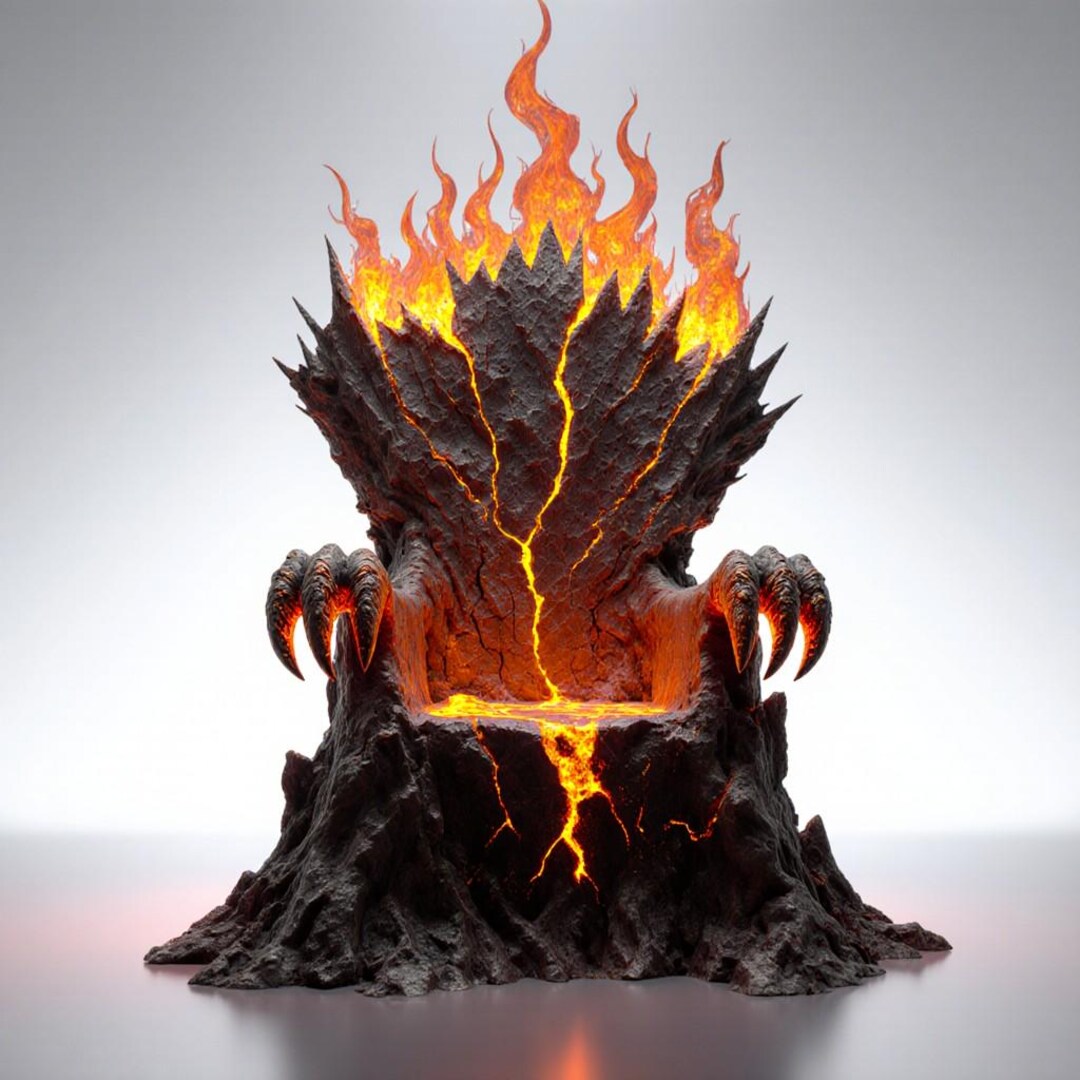 Volcanic Throne STL File | Fiery Demon Chair 3D Printable Digital ...