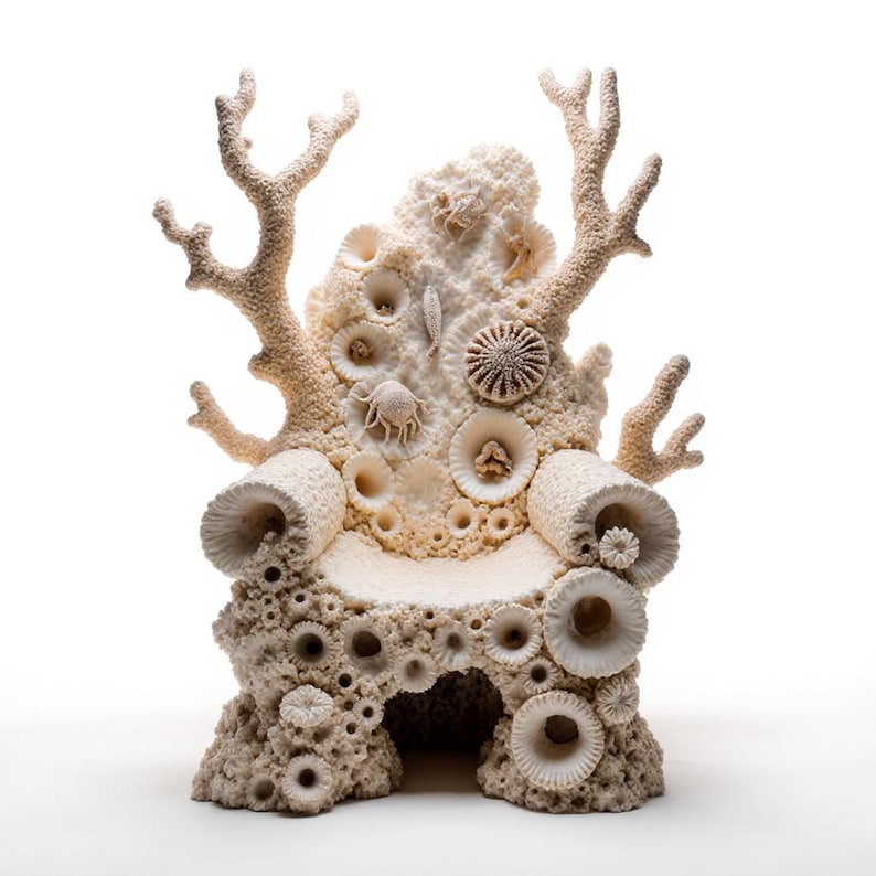 Coral Throne STL File: Ocean Reef Chair 3D Printable Model (digital ...