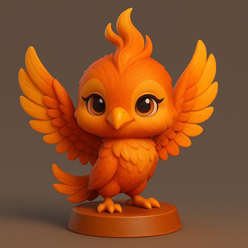 Chibi Phoenix Figurine 3D Printable Model (STL + 3MF) - Etsy