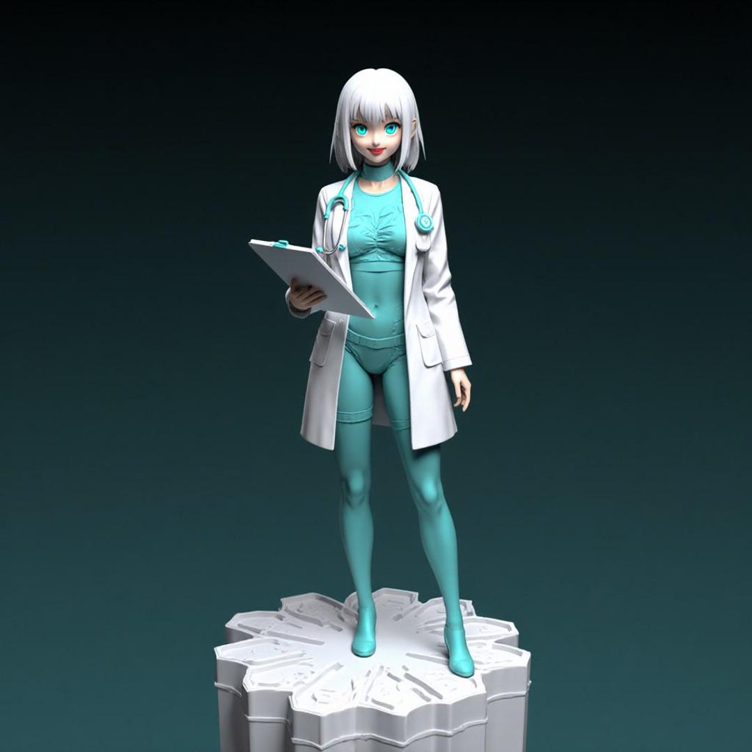 Female Medic STL File – Sexy Nurse Doctor Woman Figurine Digital ...