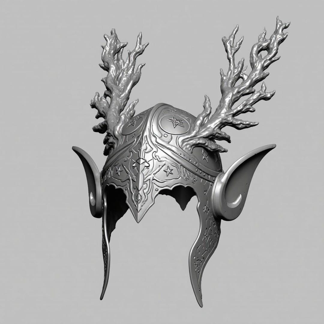 Elven Antler Helmet STL File: 3D Printable Fantasy Armor (digital ...
