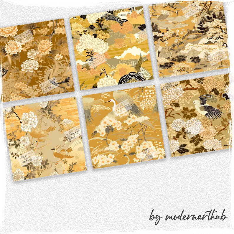 10 Vintage Japanese Digital Paper Seamless Digital Set - Etsy
