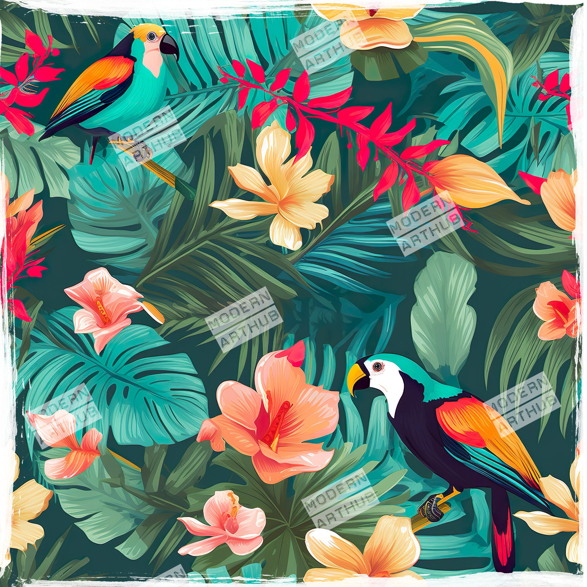 10 Tropical Paradise Digital Paper Seamless Digital Set - Etsy