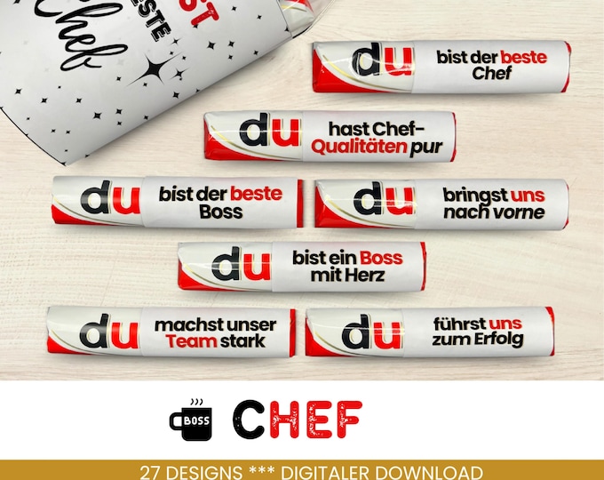 27 Duplo Banderolen Chef einzigartige Geschenkidee für Geschenk ...