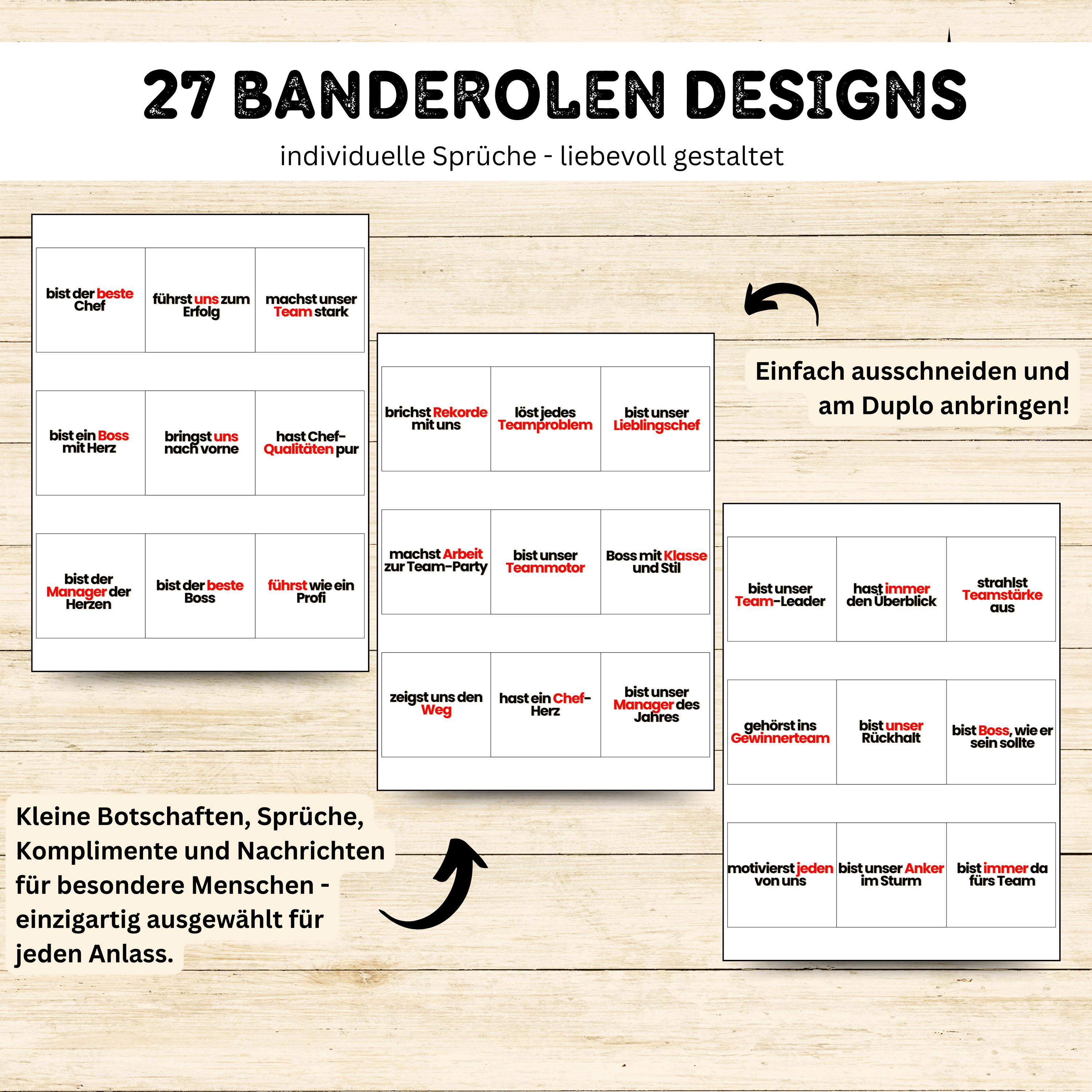 27 Duplo Banderolen Chef einzigartige Geschenkidee für Geschenk ...