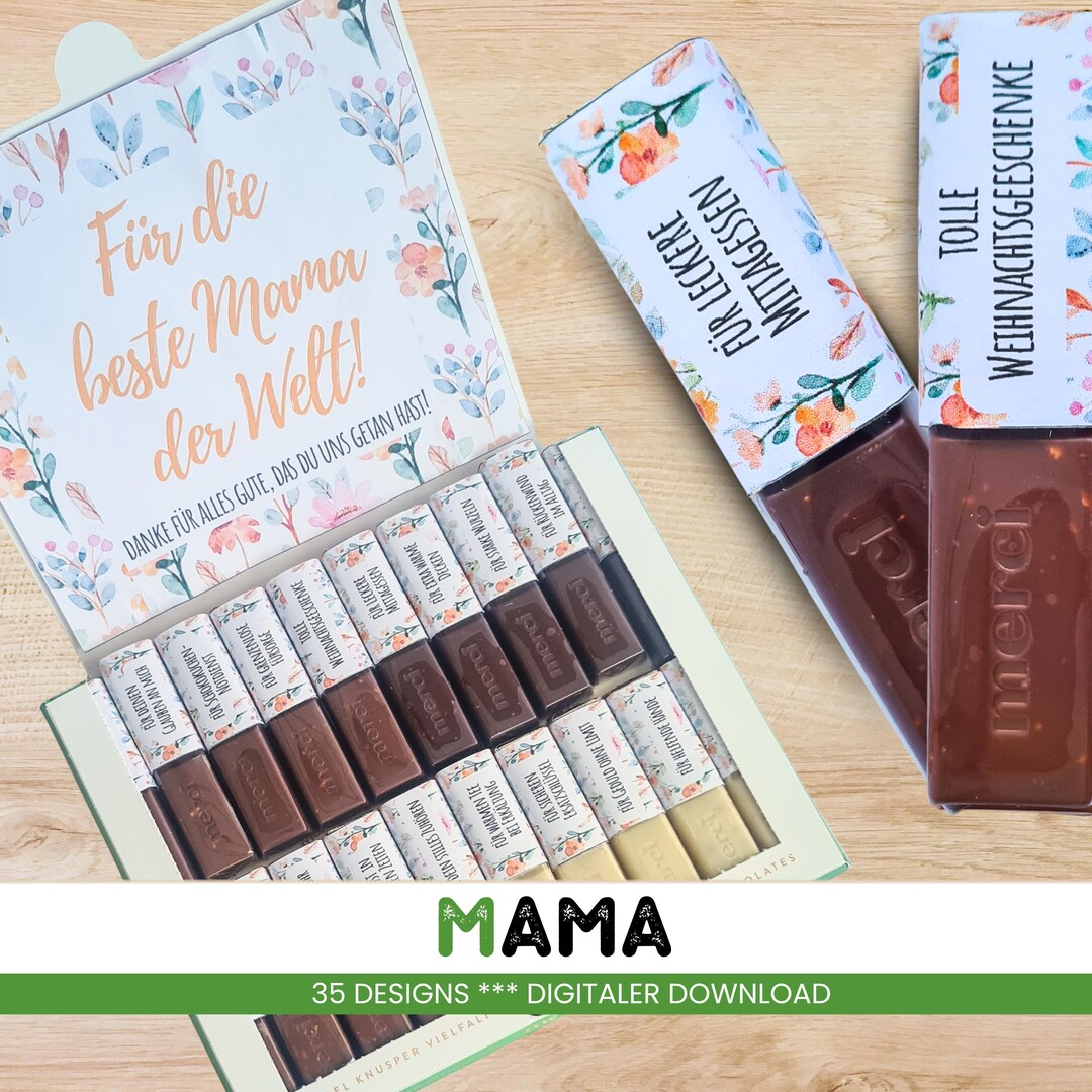 Merci Banderoles for Mom as a Thank You or Small Gift Chocolate Mother ...
