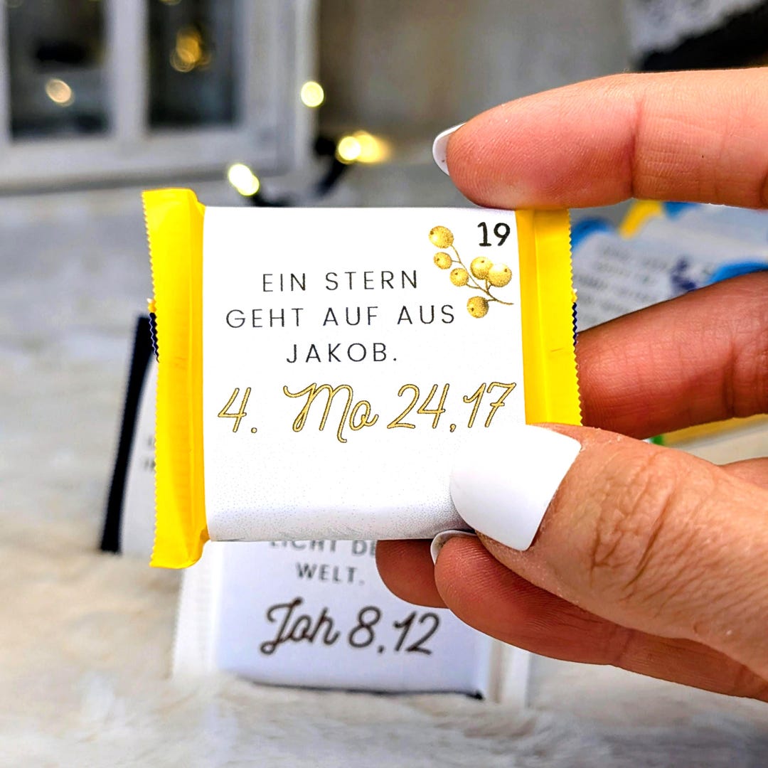 Bible Verses Advent Calendar Ritter Sport Chocolate With 24 Banderoles ...