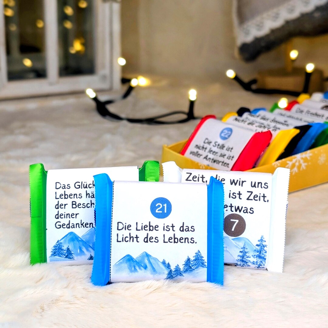 Quotes Advent Calendar Ritter Sport Chocolate With 24 Banderoles as ...