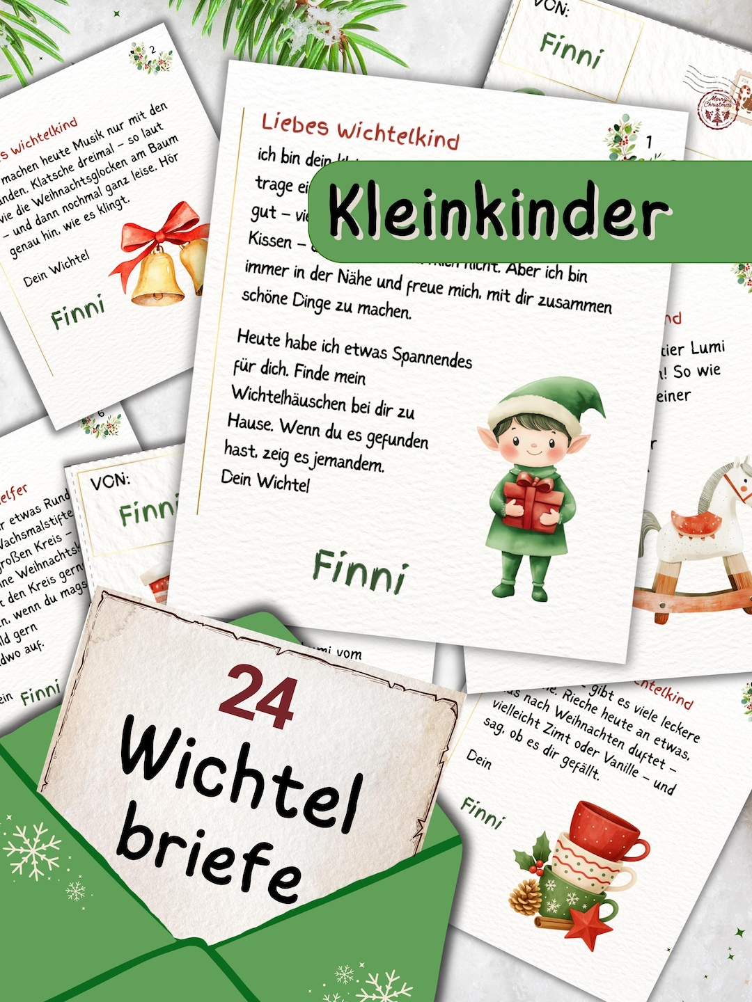 Secret Santa Letters for Toddlers With 24 Envelopes, Personalizable and ...