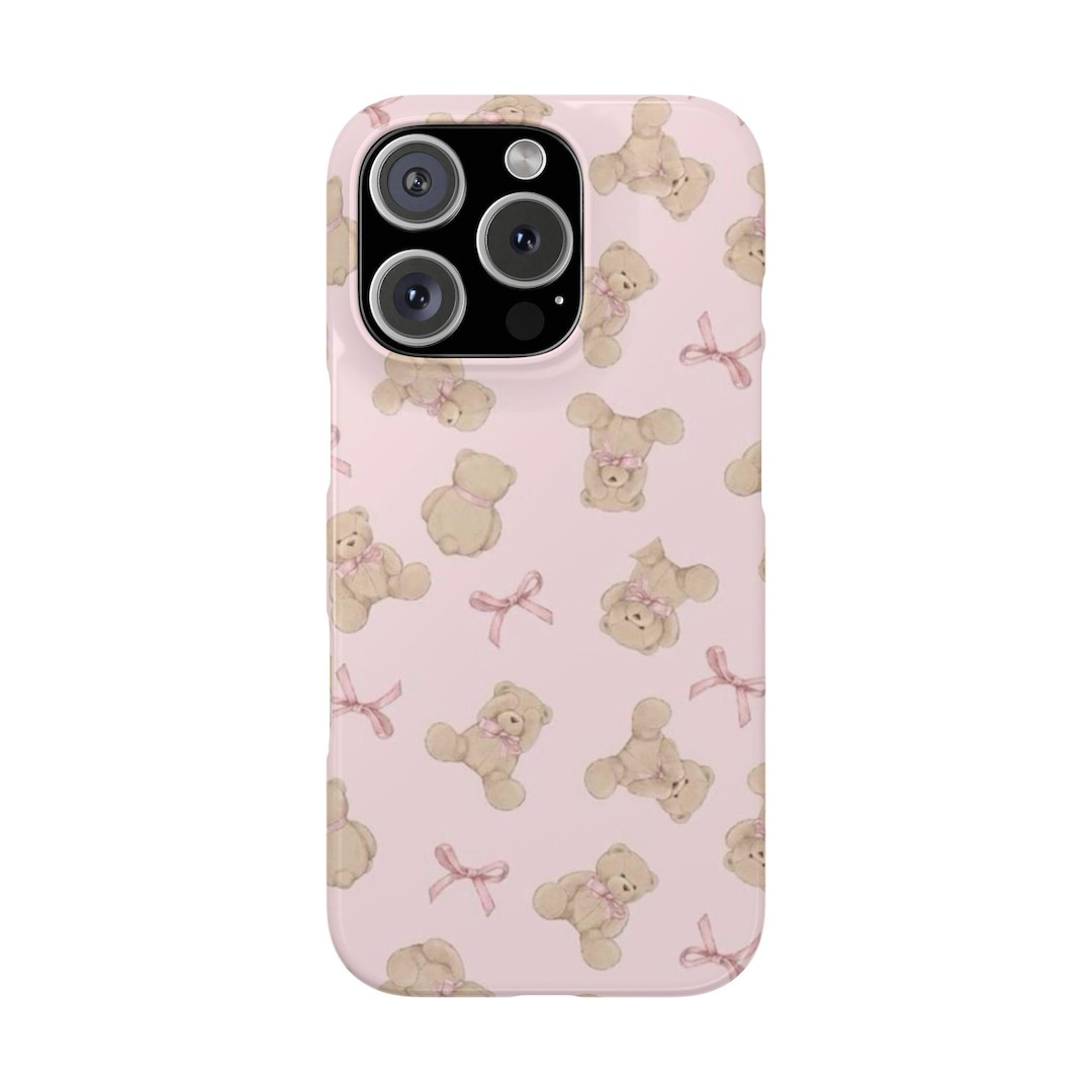Teddy Bear Bow Phone Case Coquette Phone Cases Aesthetic Phone Cases