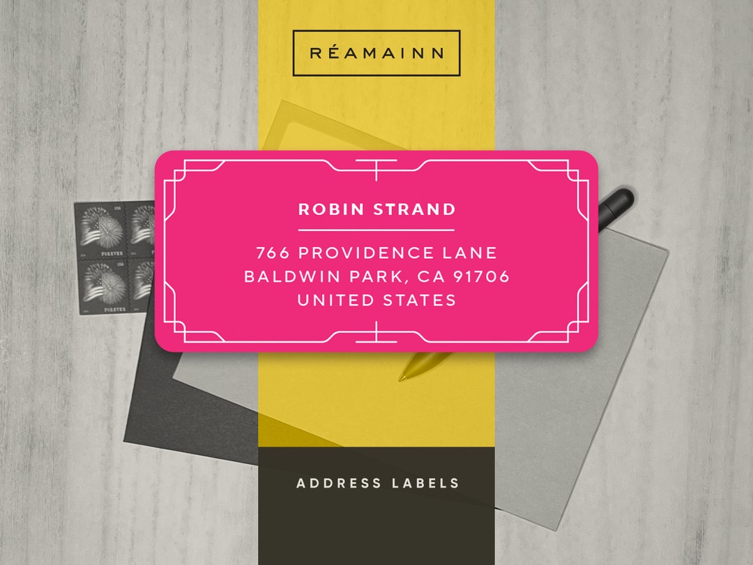 Return Address Labels Roll of Art Deco Labels Everyday Use or Special ...