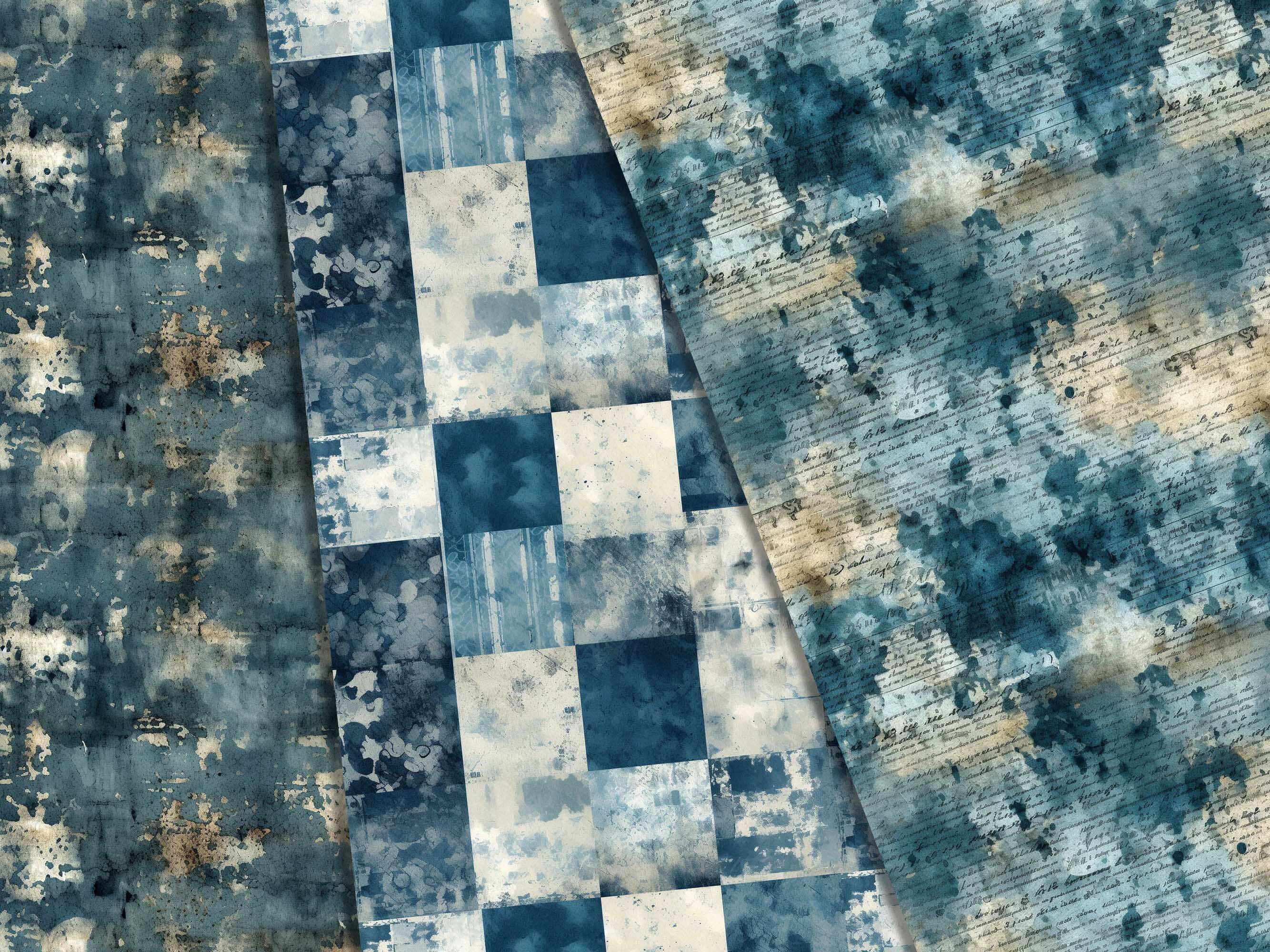 Seamless Distressed Blue Digital Paper for Scrapbooking Printable Paper ...