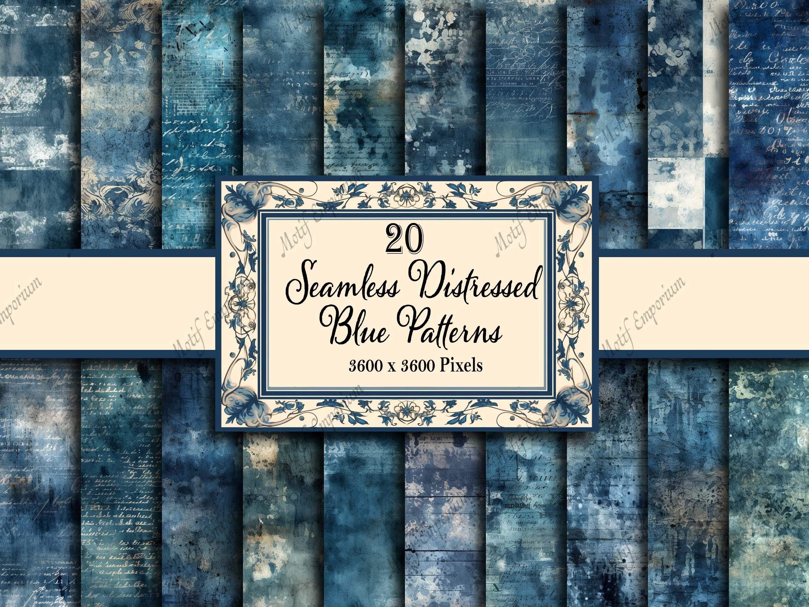 Seamless Distressed Blue Digital Paper for Scrapbooking Printable Paper ...