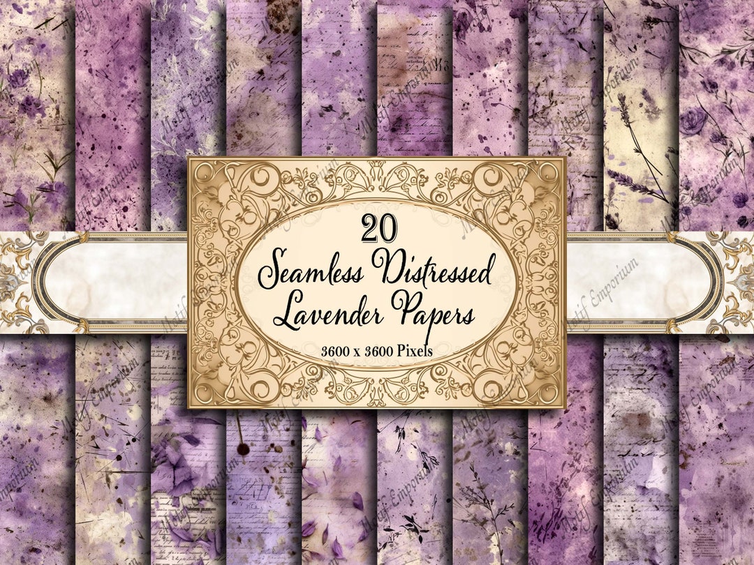 Seamless Distressed Lavender Digital Paper for Scrapbook Printable ...