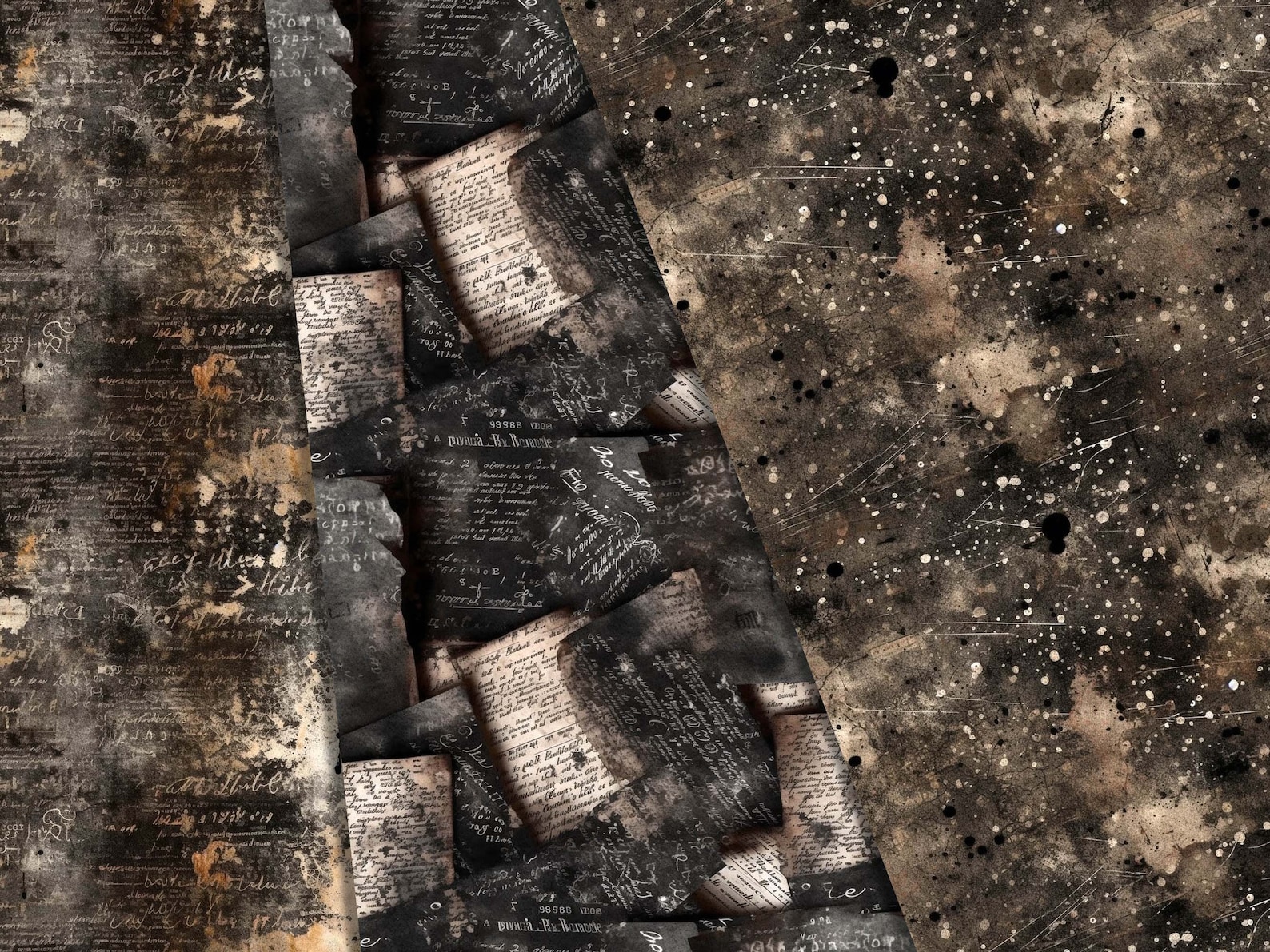 Seamless Distressed Dark Black Digital Paper for Scrapbook Printable ...