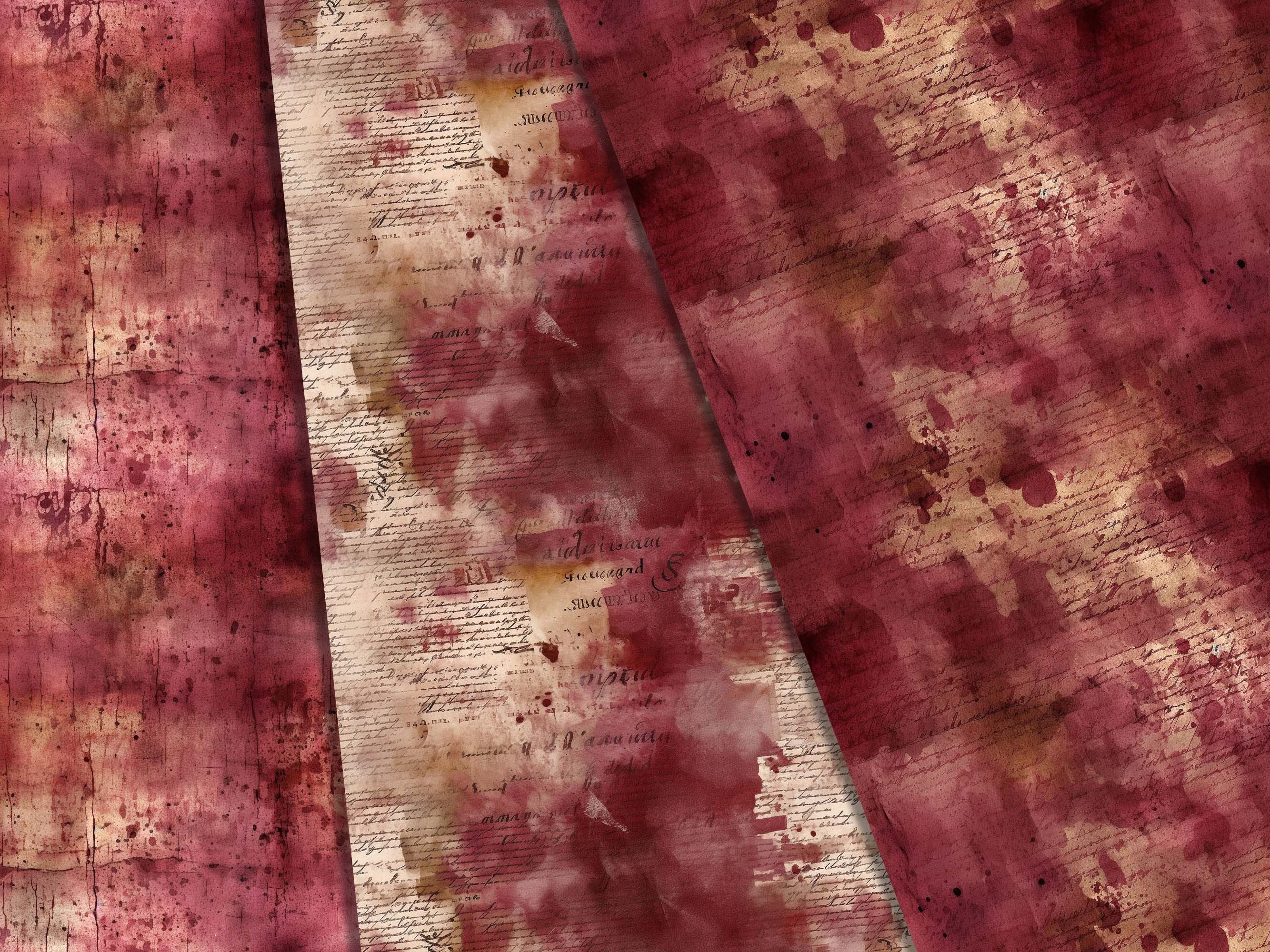 Seamless Distressed Maroon Digital Paper for Scrapbook Printable Paper ...