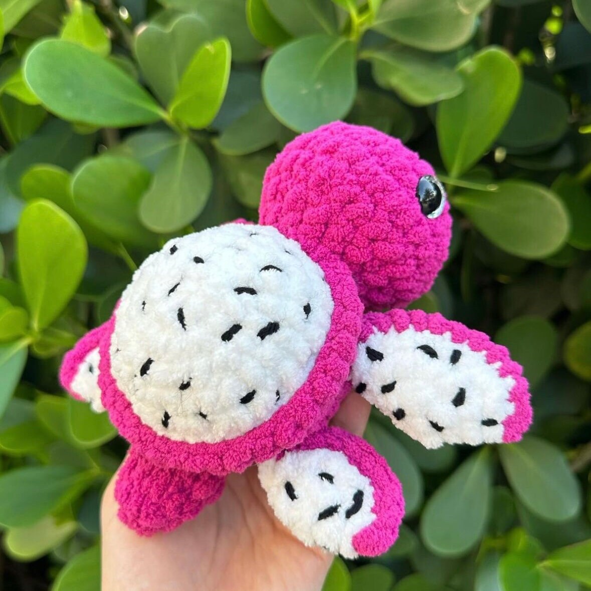 Crochet Dragon Fruit Turtle Amigurumi - Etsy
